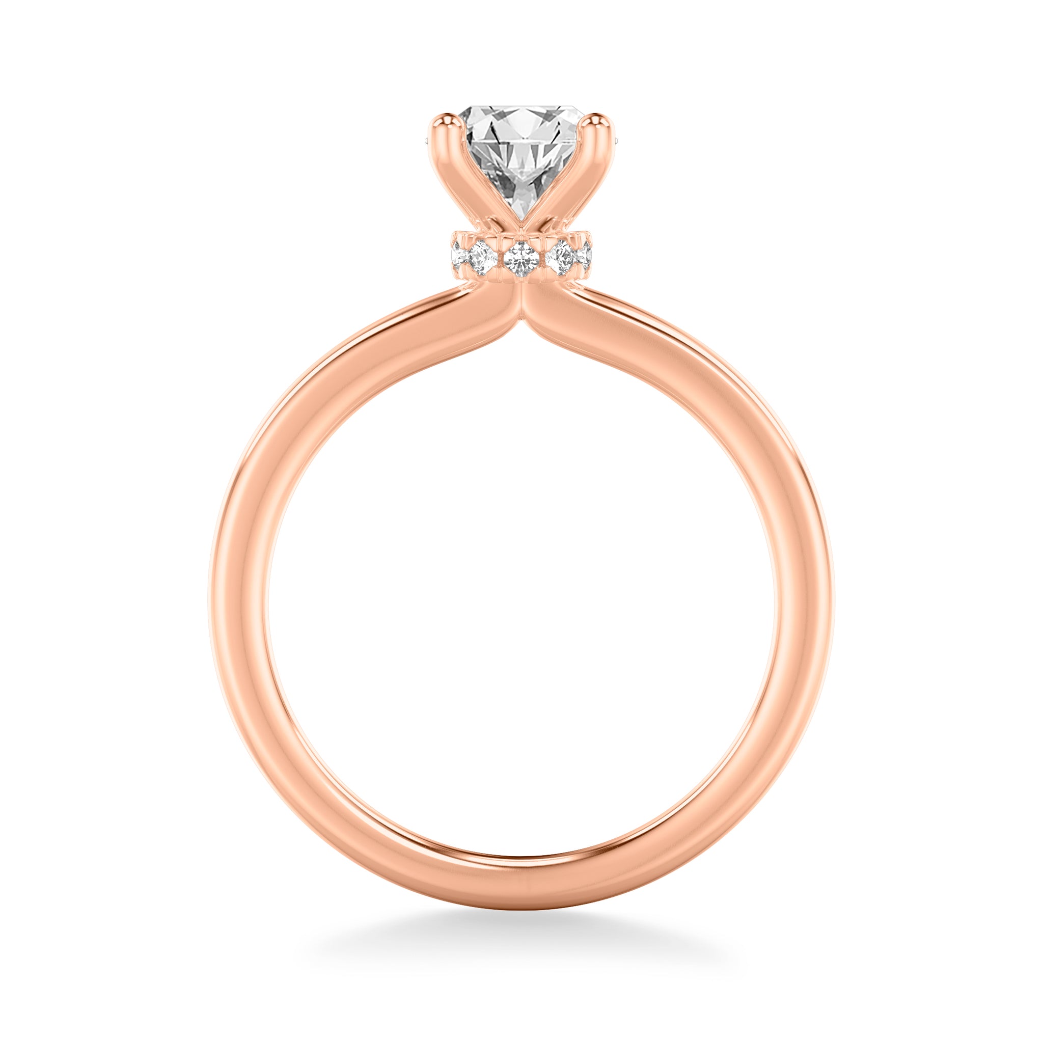 Shannon Diamond Collar Engagement Ring with Moissanite – Rare Carat