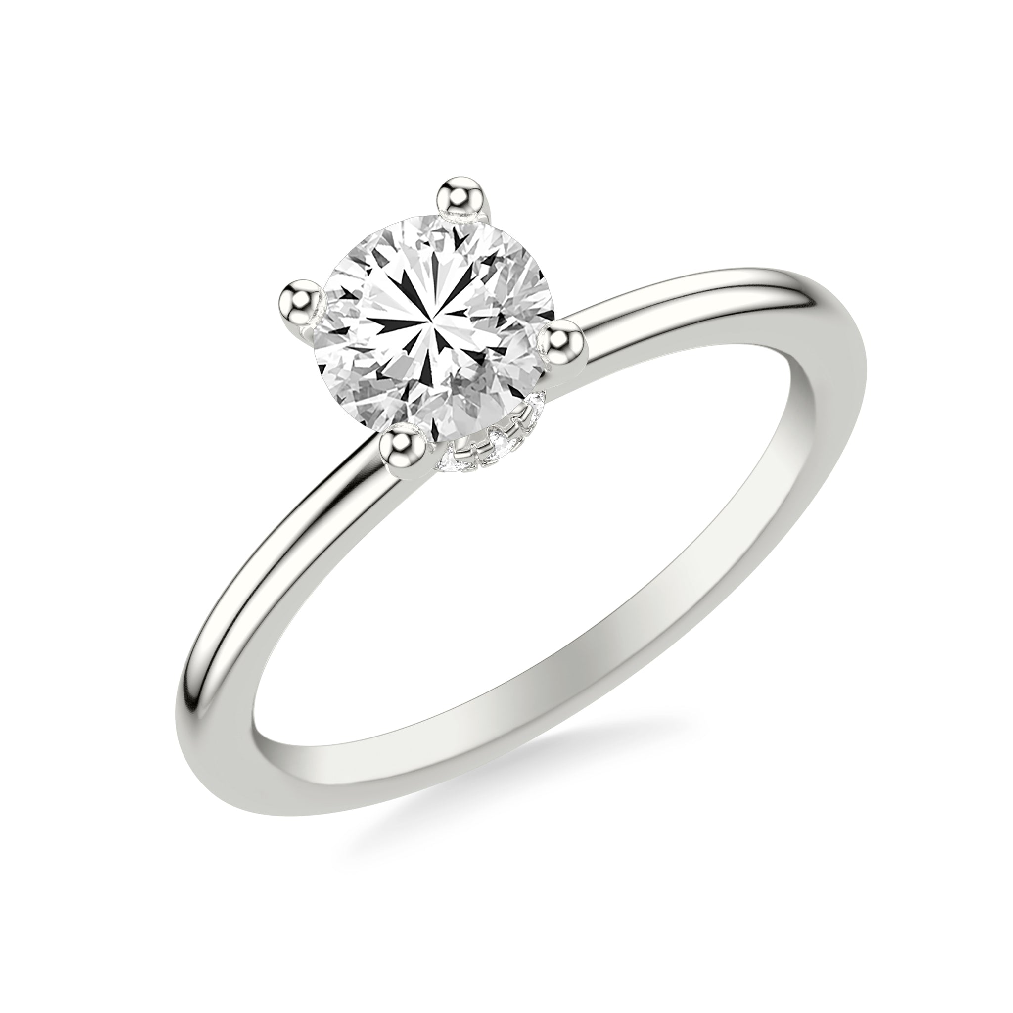 Shannon Diamond Collar Engagement Ring with Moissanite – Rare Carat