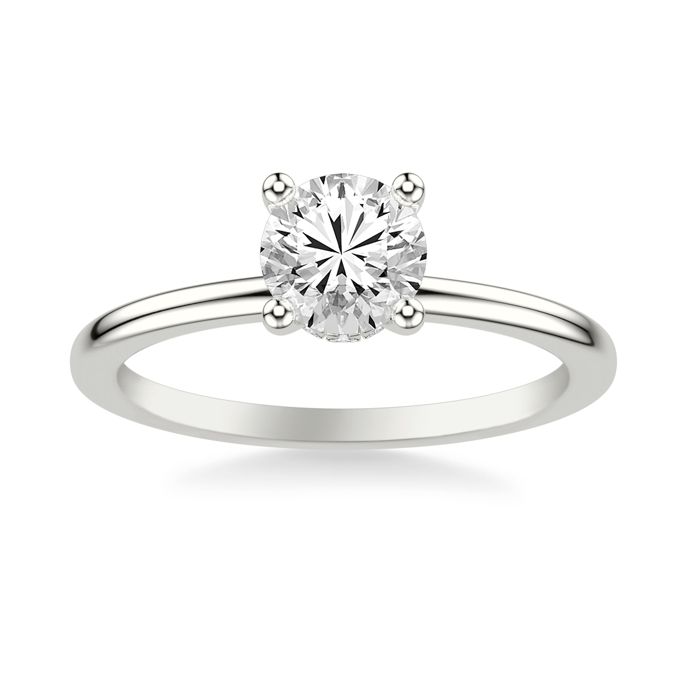 Shannon Diamond Collar Engagement Ring with Moissanite – Rare Carat