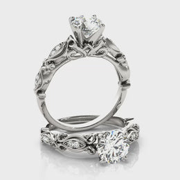 Kieran Vintage Inspired Engagement Ring with Moissanite – Rare Carat